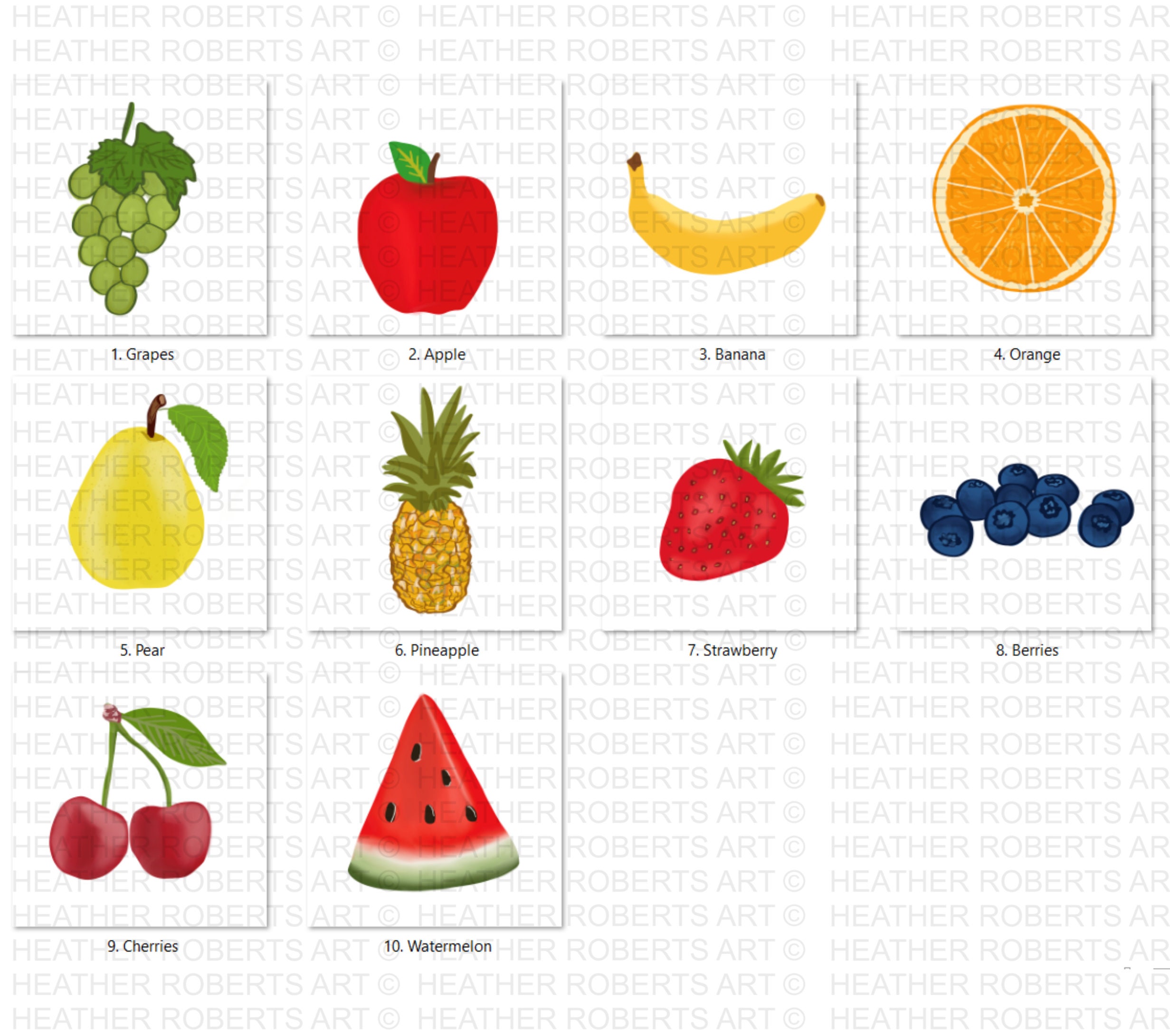 Obst Clipart Set Früchte PNG Clipart Set Erdbeere Apfel - Etsy Schweiz