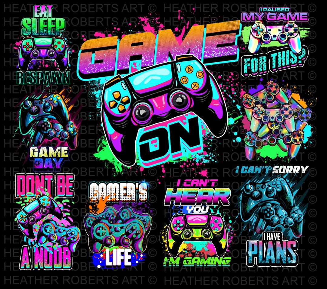 Gamer PNG Sublimation Bundle: Video Game Controller Designs (digital ...