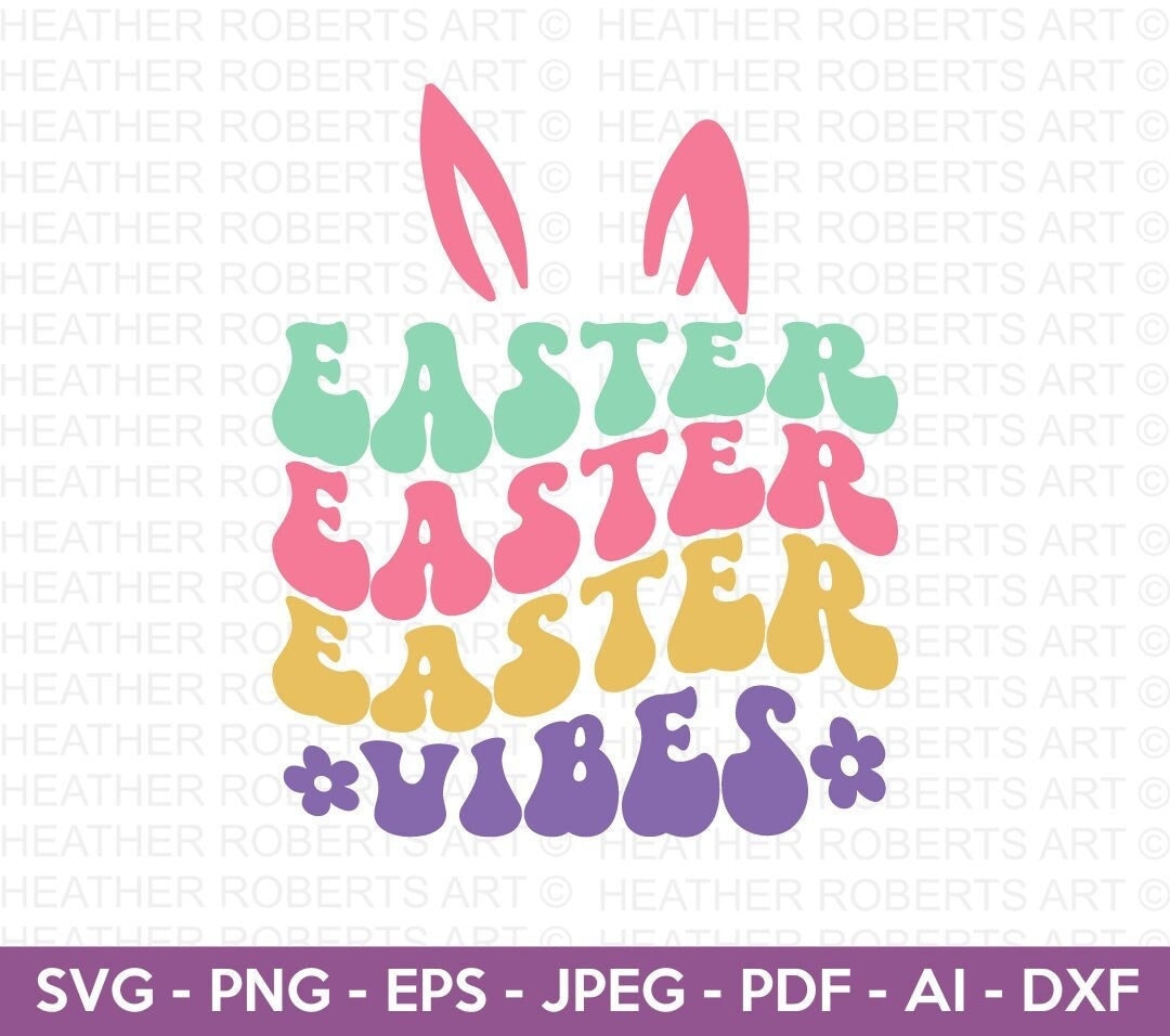 Easter Vibes SVG, Retro Easter Svg, Easter SVG, Easter Svg for Kids ...