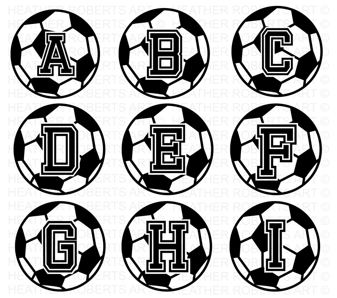 Soccer Monograms SVG Bundle, Soccer SVG, Soccer Fan SVG, Soccer Team ...