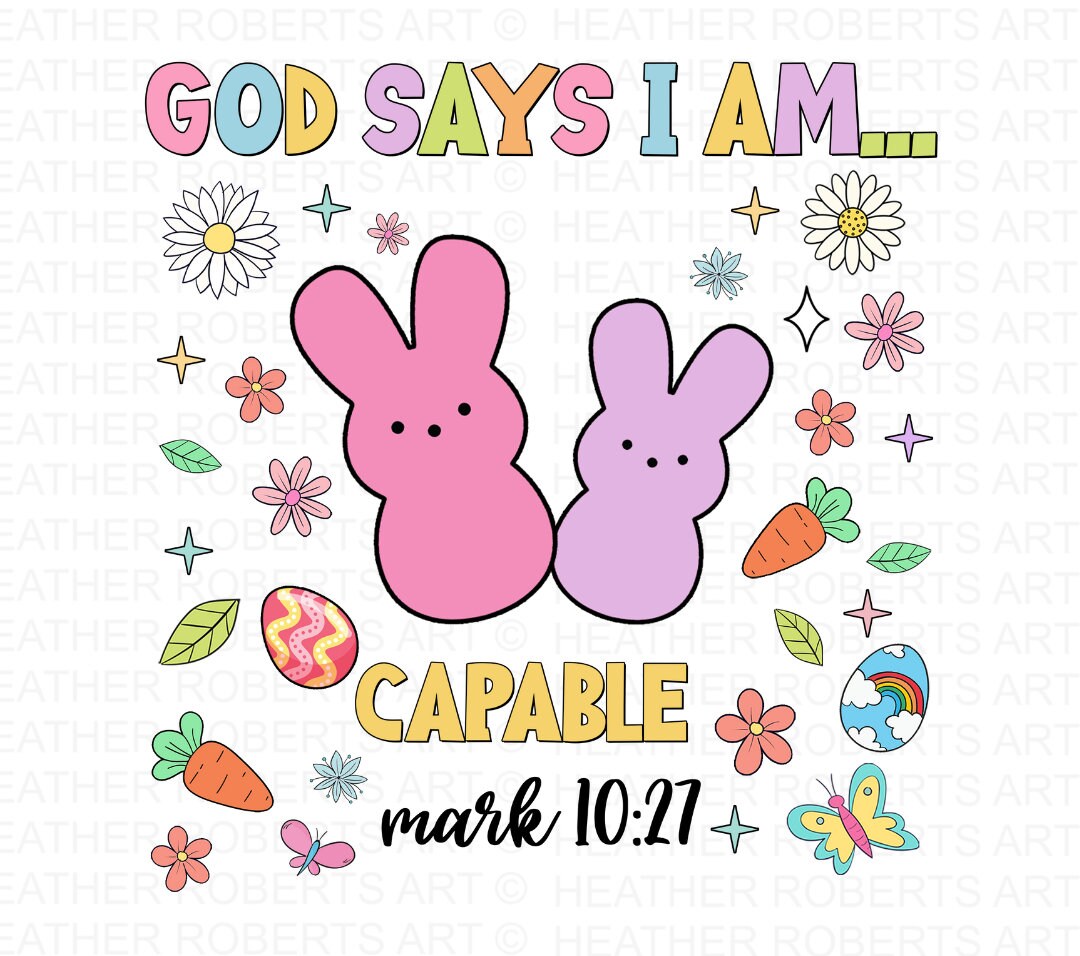 God Says I Am Capable PNG, Easter Png, Spring PNG, Easter Egg Png ...