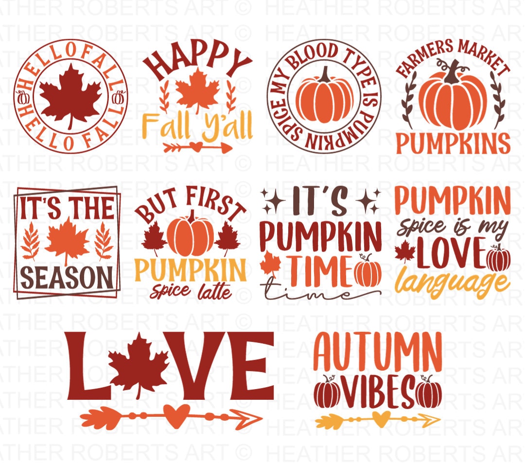 Autumn SVG Bundle, Fall SVG Bundle, Thanksgiving Svg, Fall Svg, Autumn ...