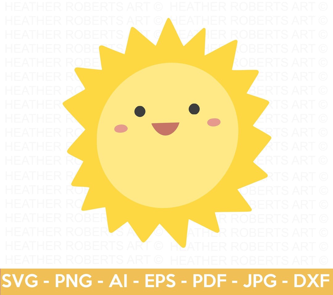 Niedliche Sonne Clipart SVG, Sonne SVG, Sonne Clipart SVG, Sommer SVG ...