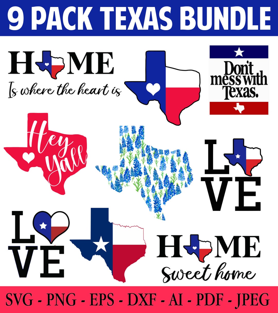 Texas Bundle SVG, Texas State Bundle, Texas Shape, Texas Flag, Texas ...