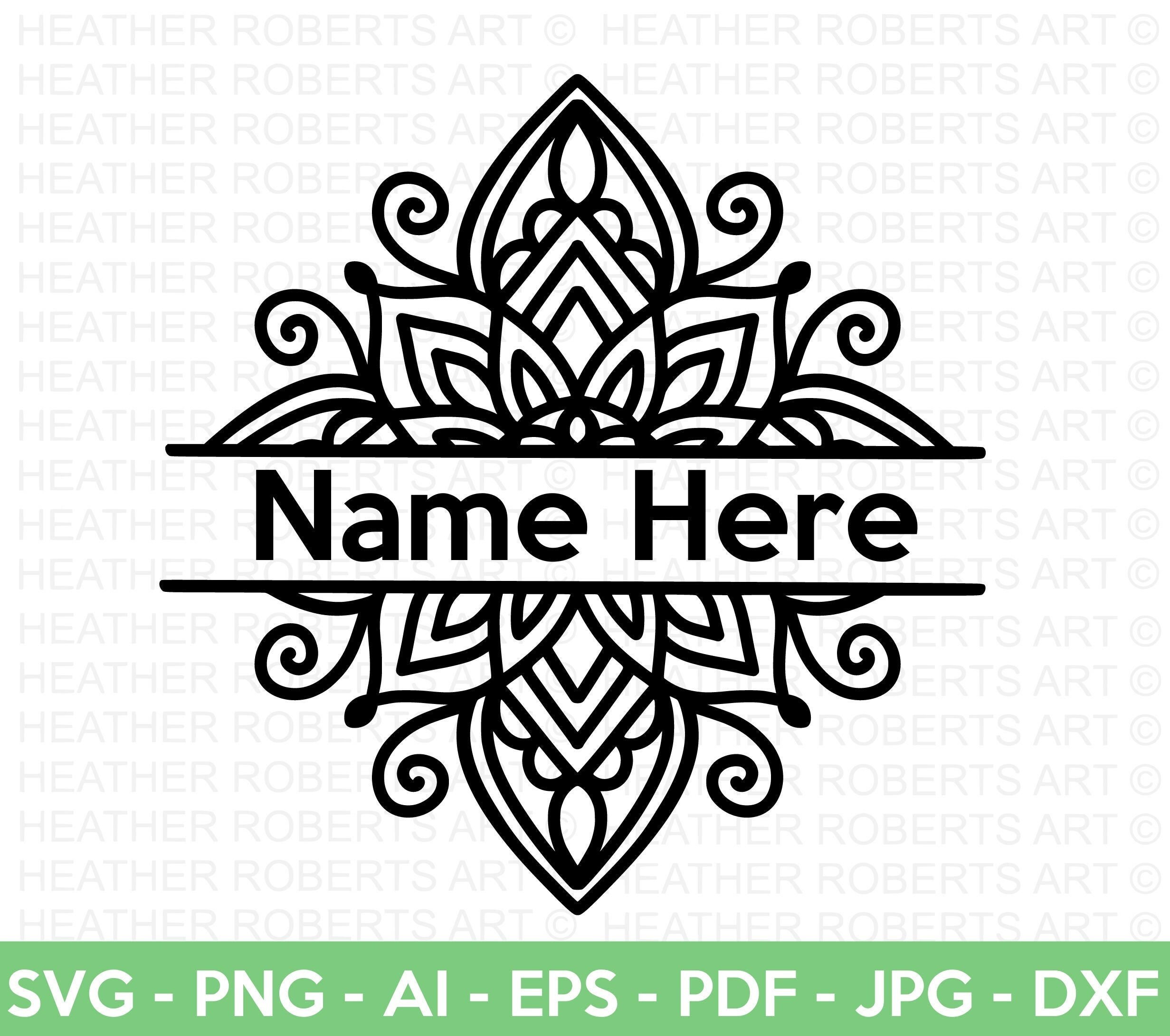 Mandala Split Monogram SVG Mandala Design Mandala for - Etsy