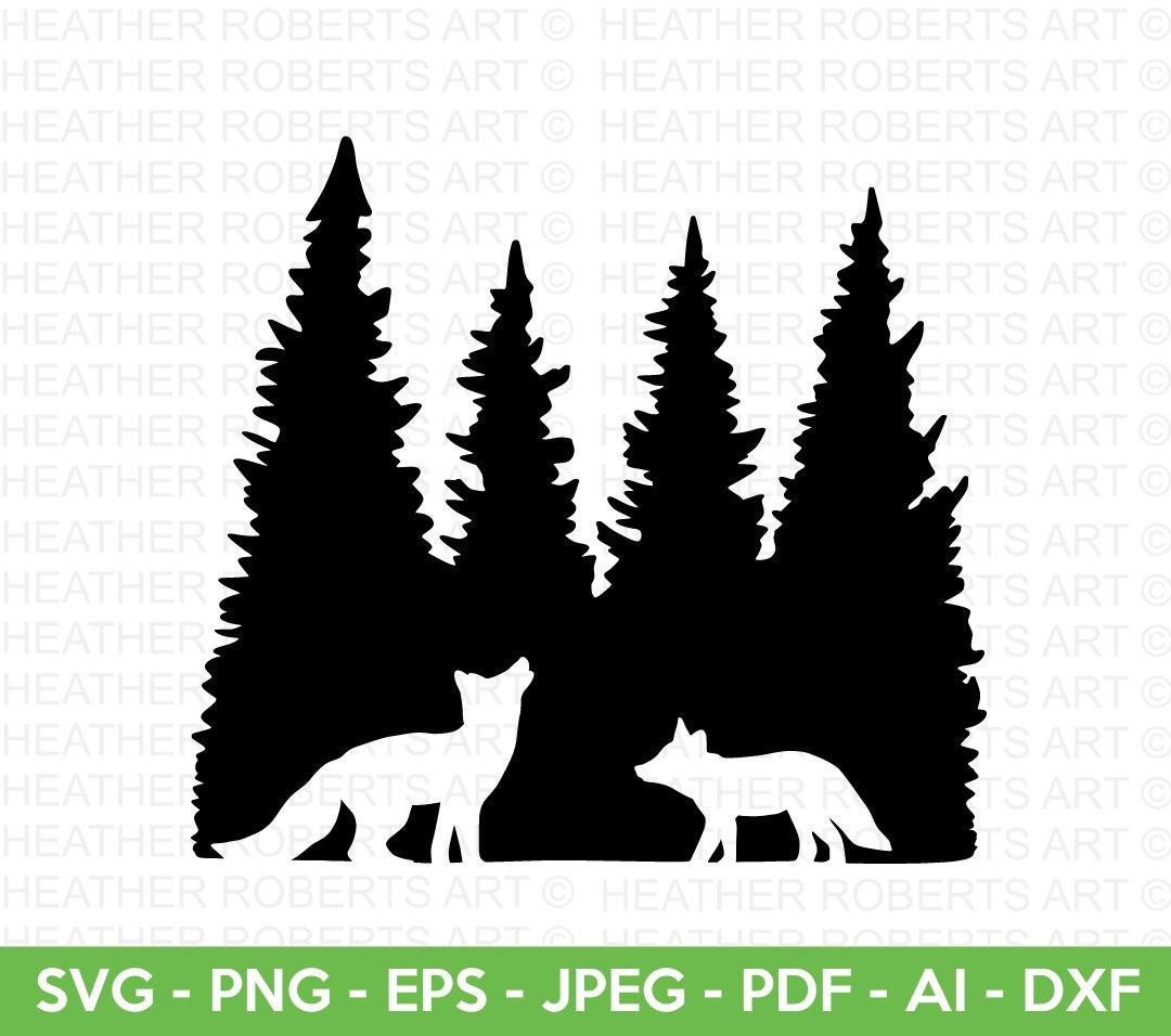 Fox in the Forest SVG, Fox Silhouette SVG, Wilderness Svg, Woods Svg ...
