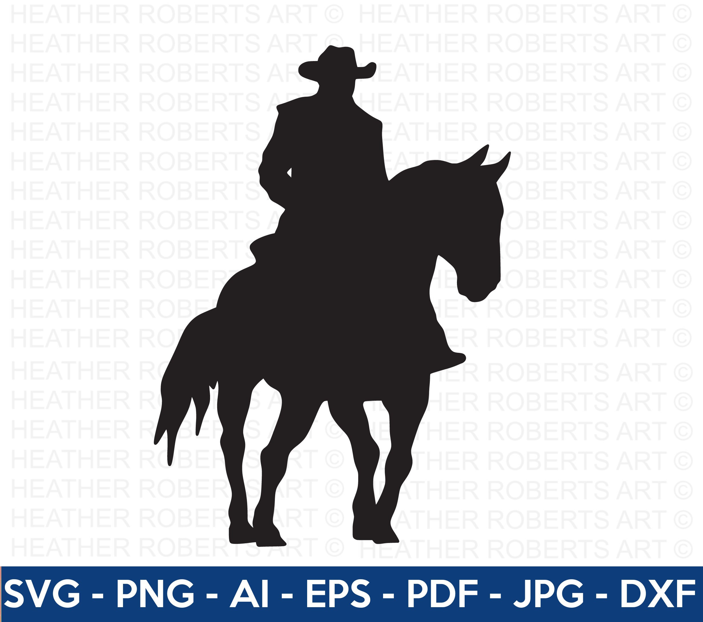 Silueta Vaquera Con Su Caballo