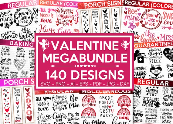 VALENTINE MEGA BUNDLE 140 Designs Heather Roberts Art - Etsy