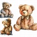 Watercolor Teddy Bear Clipart Teddy Bear Cute Clip Art Card - Etsy