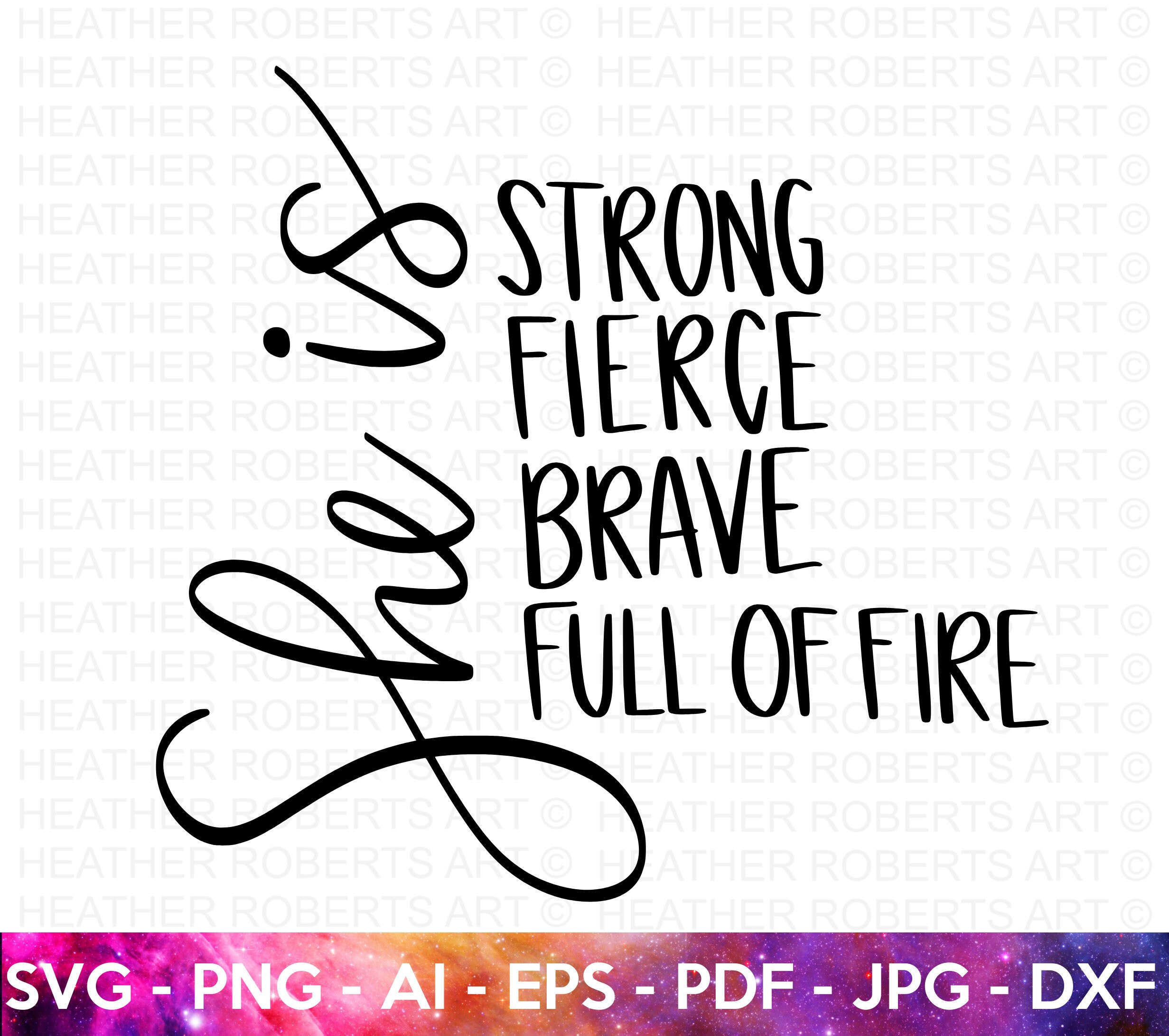 She Is SVG Strong SVG Fierce SVG Brave svg Full of Fire | Etsy