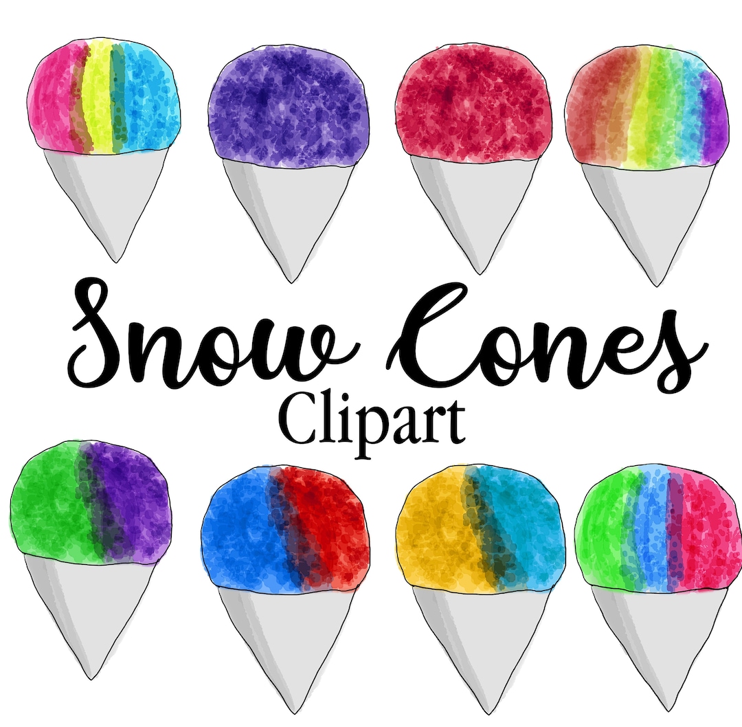 10 PACK Snow Cones Clipart, INSTANT DOWNLOAD, Shaved Ice Digital ...