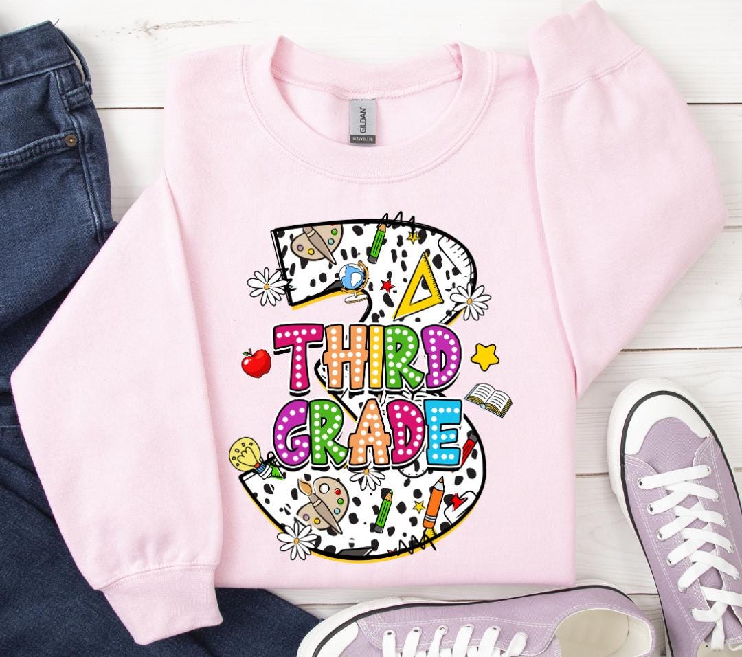Retro Third Grade PNG: Dalmatian Dots, Back to School (digital Download ...