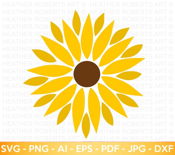 Sunflower SVG Flower Svg Digital Download Clipart - Etsy