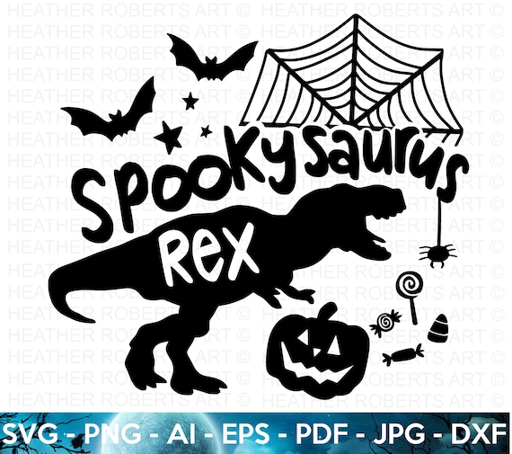 Halloween Dinosaur SVG Spooky Saurus Rex SVG T-rex With | Etsy