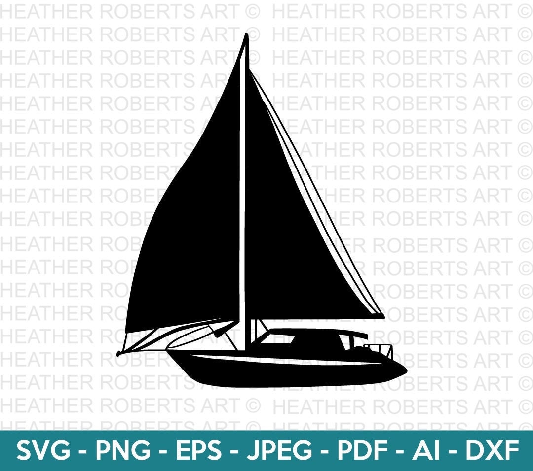 Sailboat SVG, Boat SVG, Sailboat Silhouette SVG, Black Boat Svg, Pirate ...