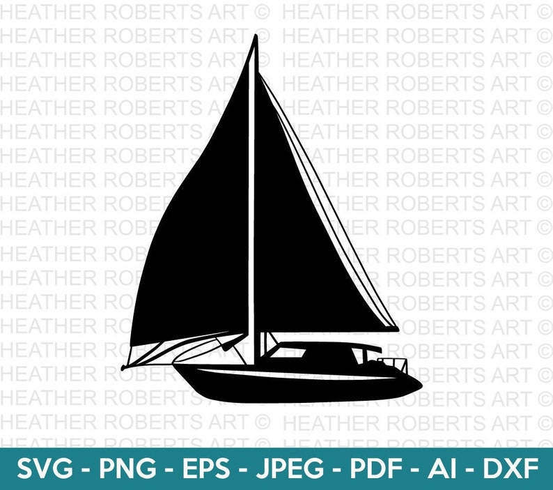 Sailboat SVG Boat SVG Sailboat Silhouette SVG Black Boat - Etsy