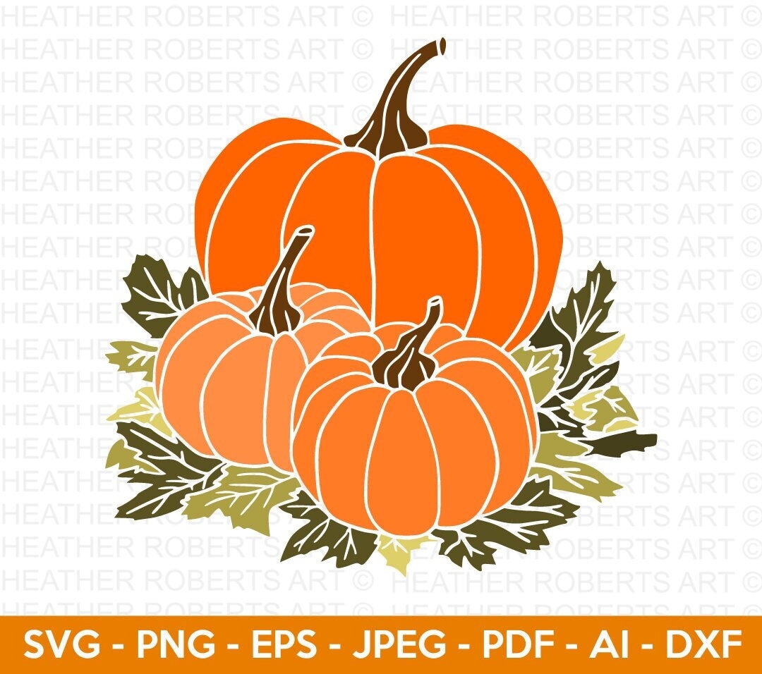 Fall Pumpkin Clipart: Autumn SVG, Thanksgiving Design (digital Download ...