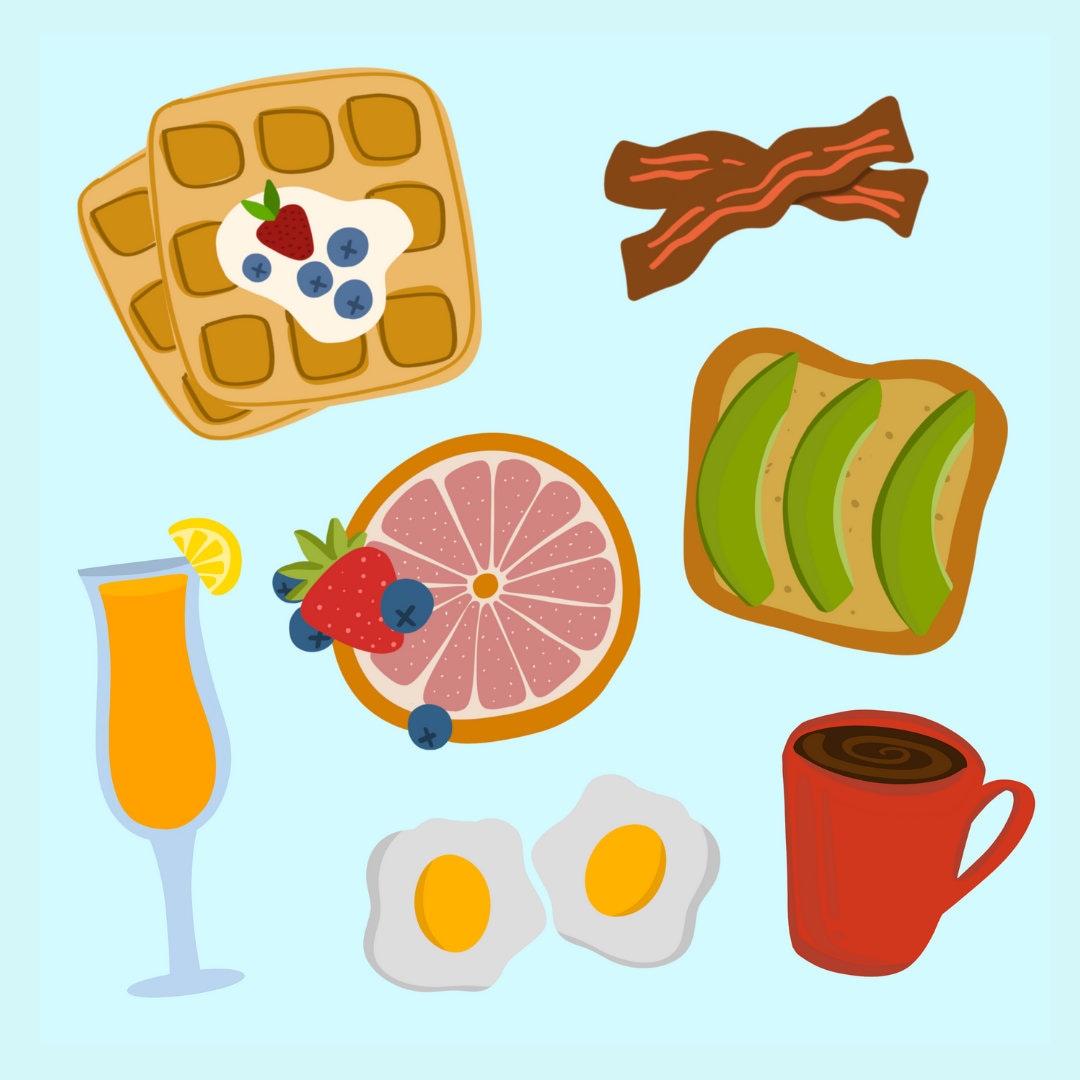 Breakfast Clipart Set , Brunch Clipart Set, Clipart Set of Bread ...