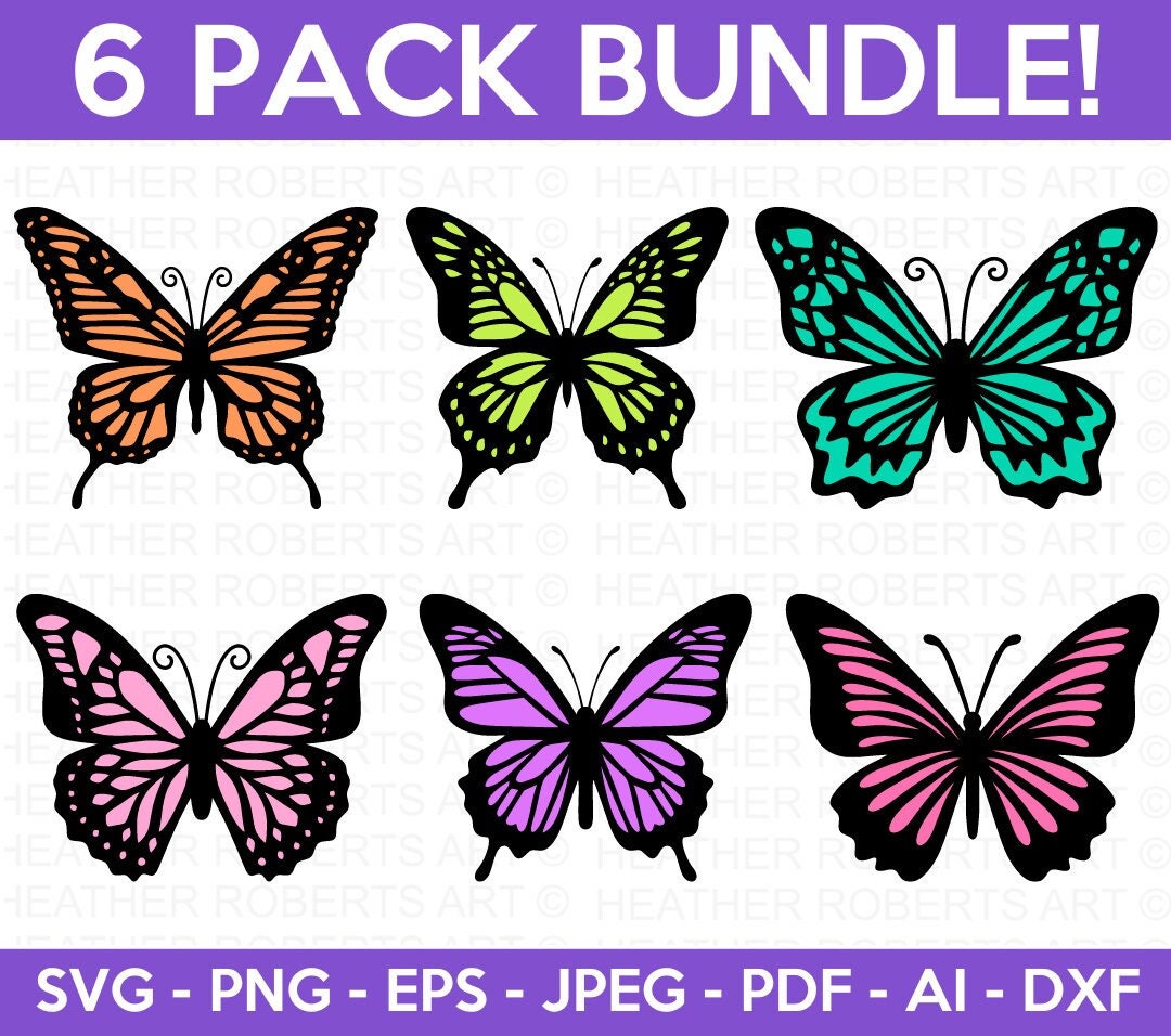 Butterfly Svg Bundle, Buttefly Svg, Doodle Butterfly Svg, Monarch ...