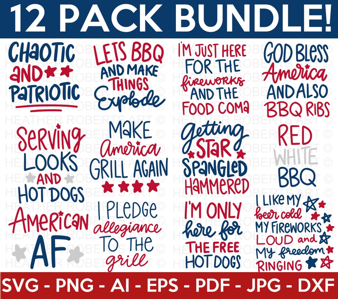 Funny 4th of July SVG Bundle, July 4th SVG, Fourth of July Svg, America Svg, USA Flag Svg ...