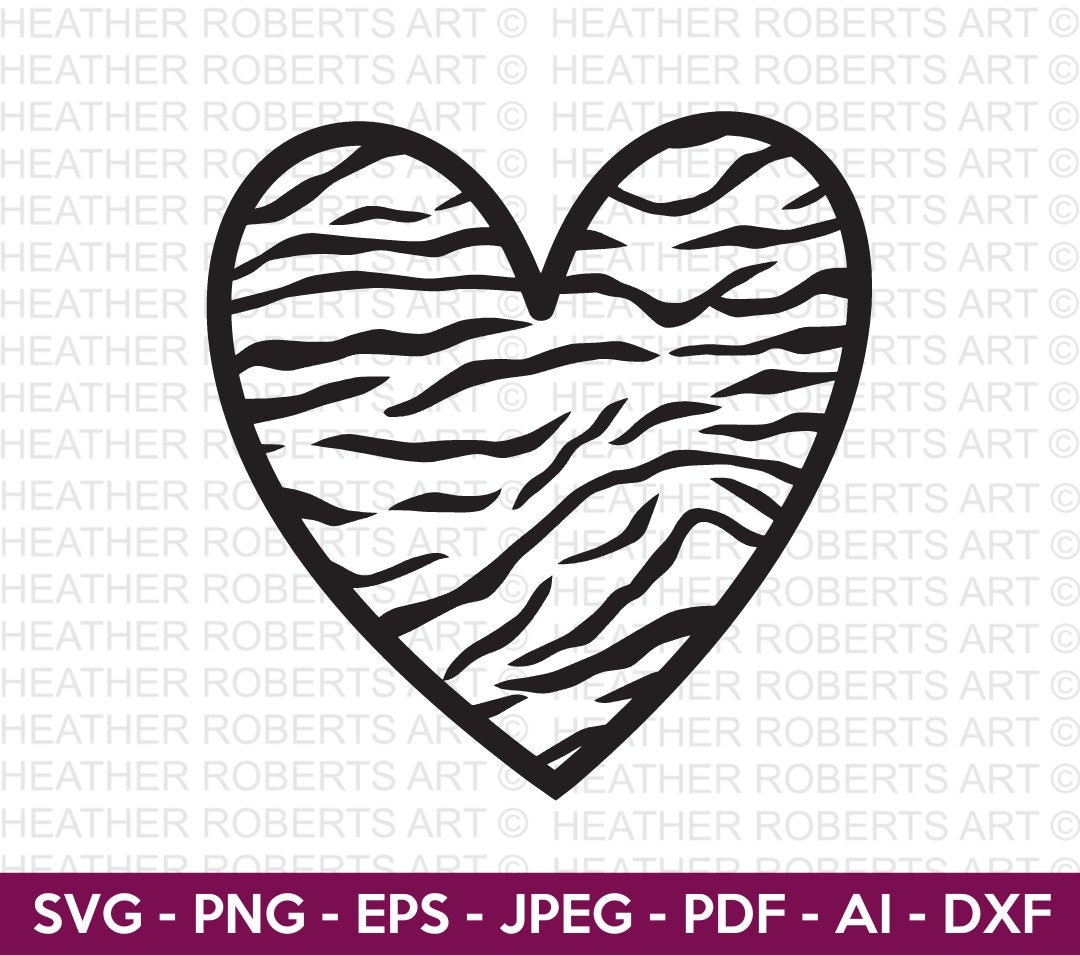 Zebra Print Heart Drawing