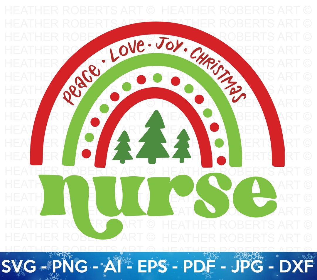Nurse Christmas Rainbow SVG, Christmas Nurse Shirt SVG, Nurse SVG ...