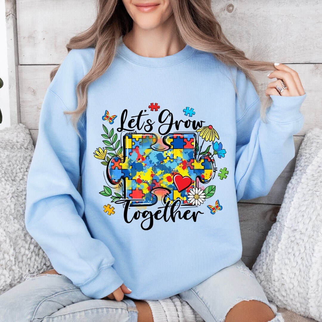 Lets Grow Together PNG, Autism Awareness Sublimation, Autism PNG ...