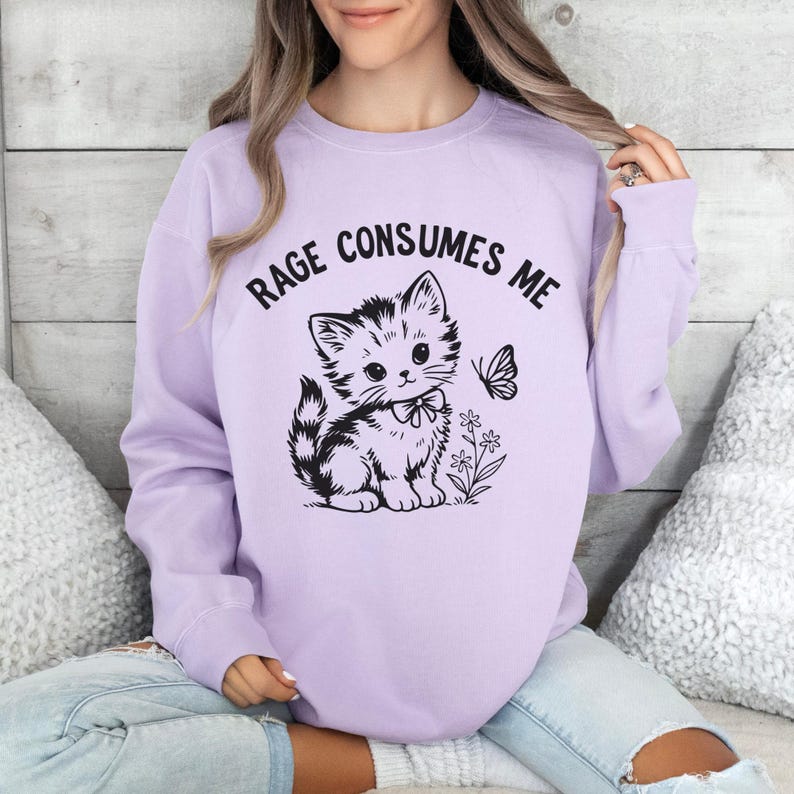 Rage Kitten T-shirt PNG: Funny Sarcastic Retro Design (digital Download ...