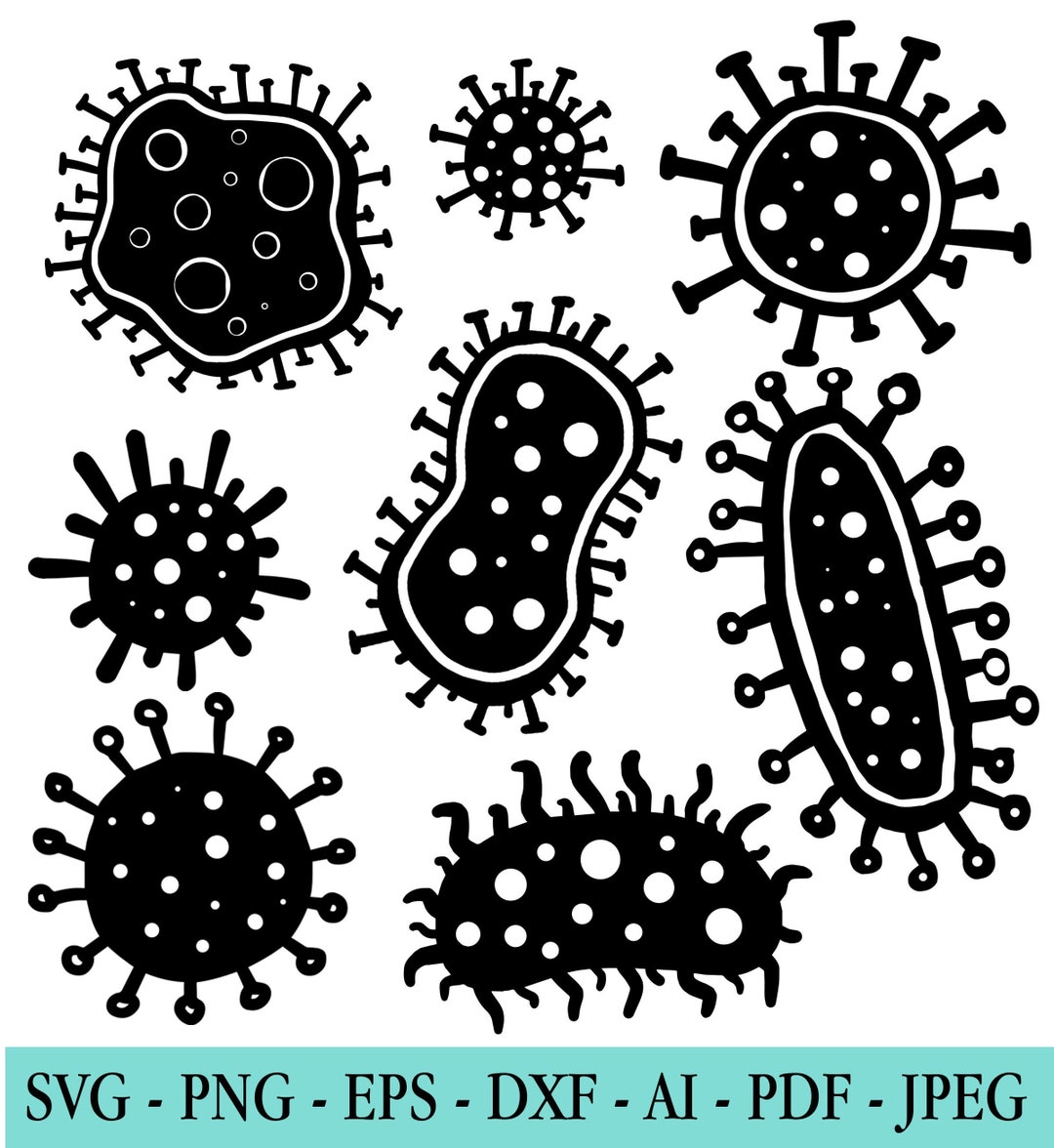 Virus SVG, Bundle, Social Distancing Svg, Germs Svg, Stay Home ...