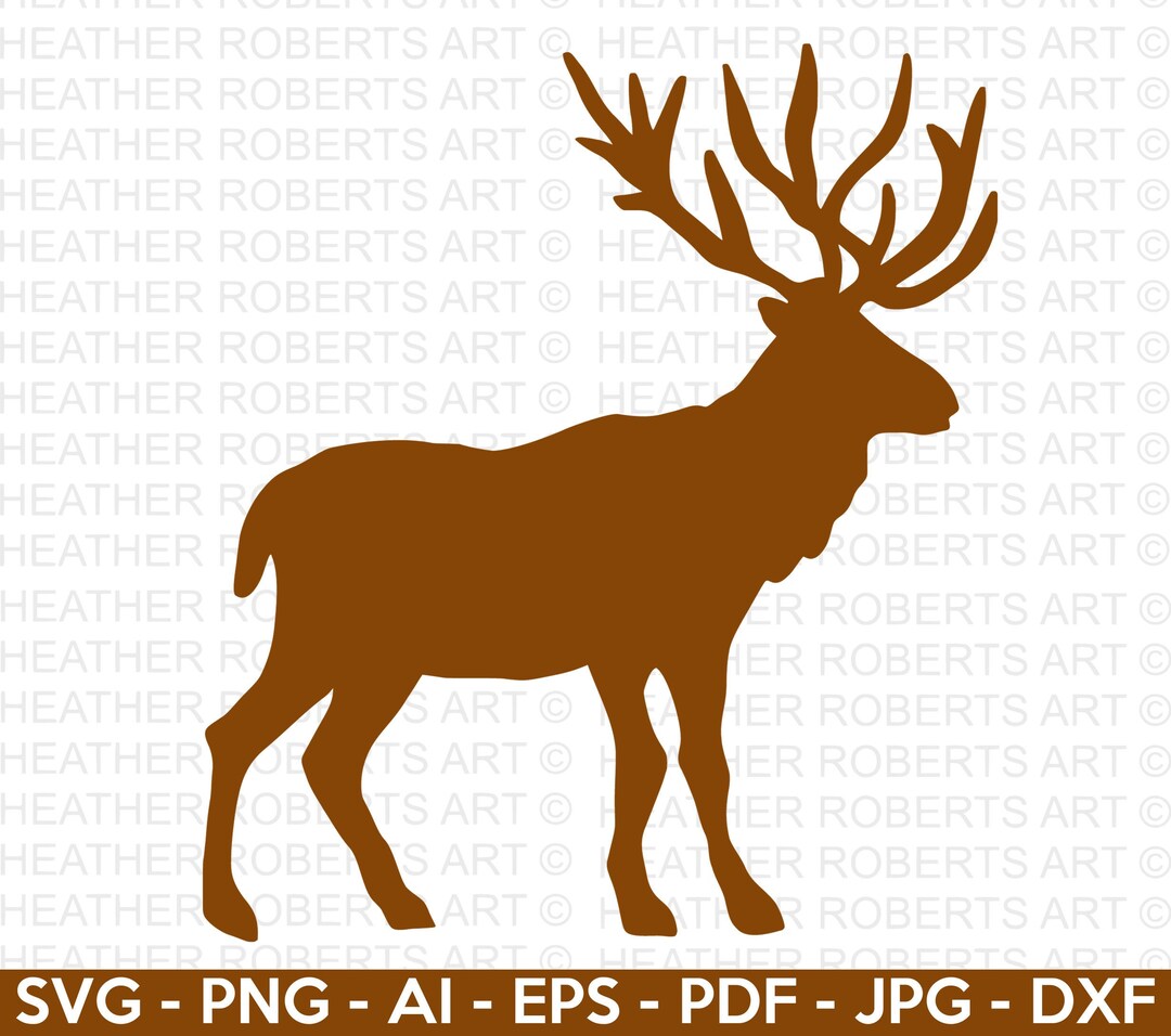 Reindeer Silhouette SVG: Christmas Deer Cut File - Etsy
