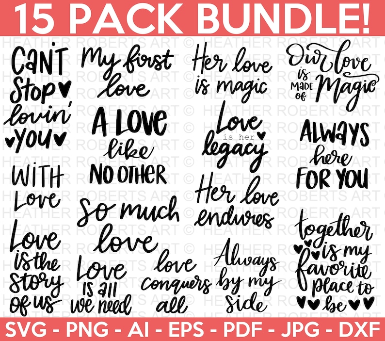 Love Quotes SVG Bundle Inspirational SVG Motivational Quotes - Etsy