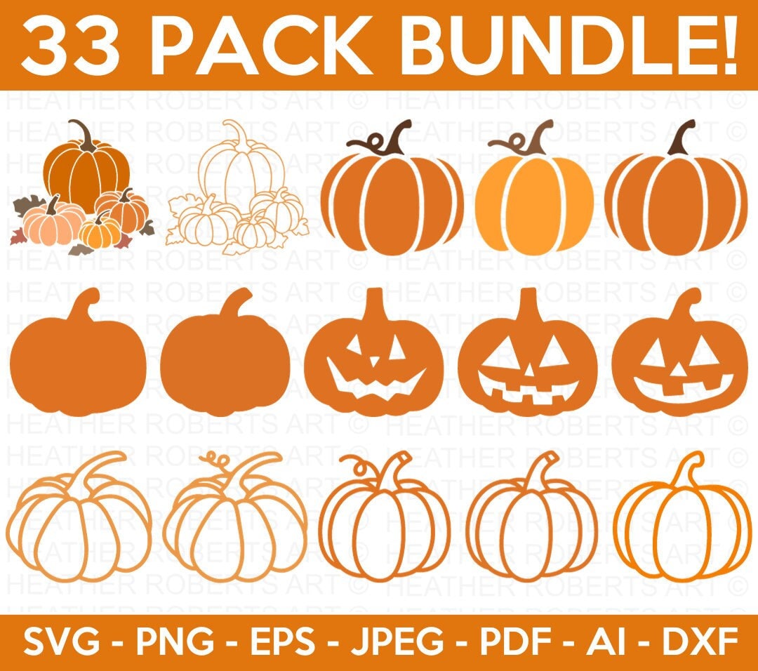Pumpkin SVG Bundle, Pumpkin SVG, Pumpkin Vector, Halloween Svg, Pumpkin ...