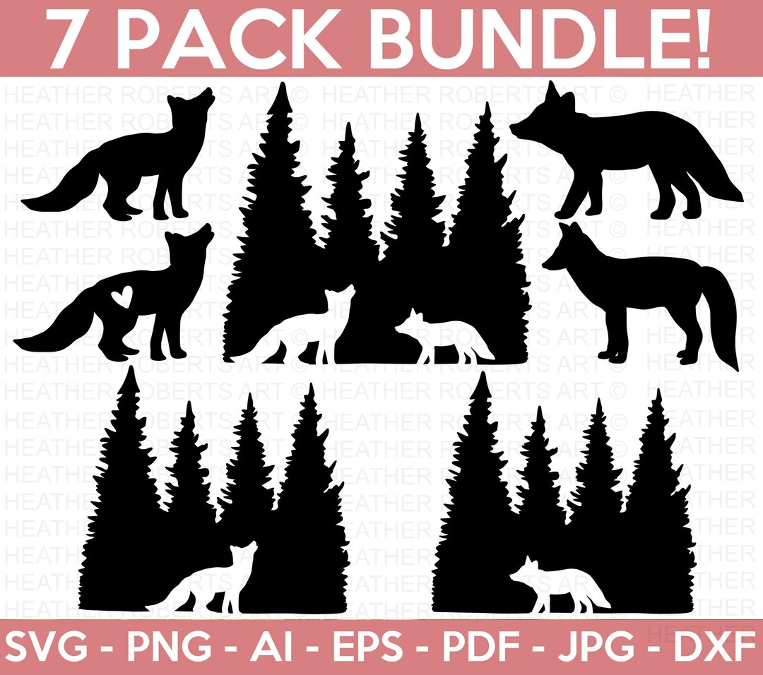Fox SVG Bundle, Fox Silhouette SVG, Fox in the Woods Svg, Cute Fox ...