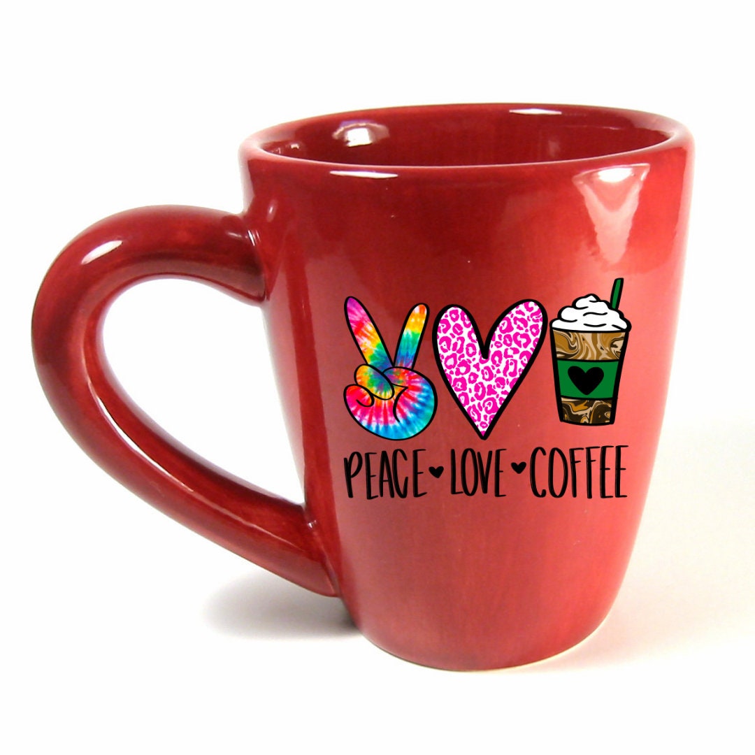 Peace Love Coffee PNG Peace Hand Sign PNG Pink Leopard - Etsy