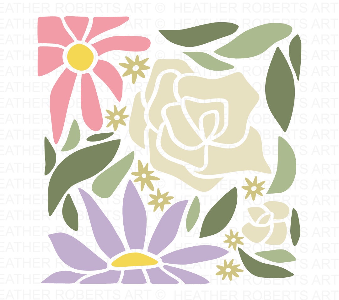 Floral SVG: Spring Flower Clipart, Cricut Cut Files (digital Download ...