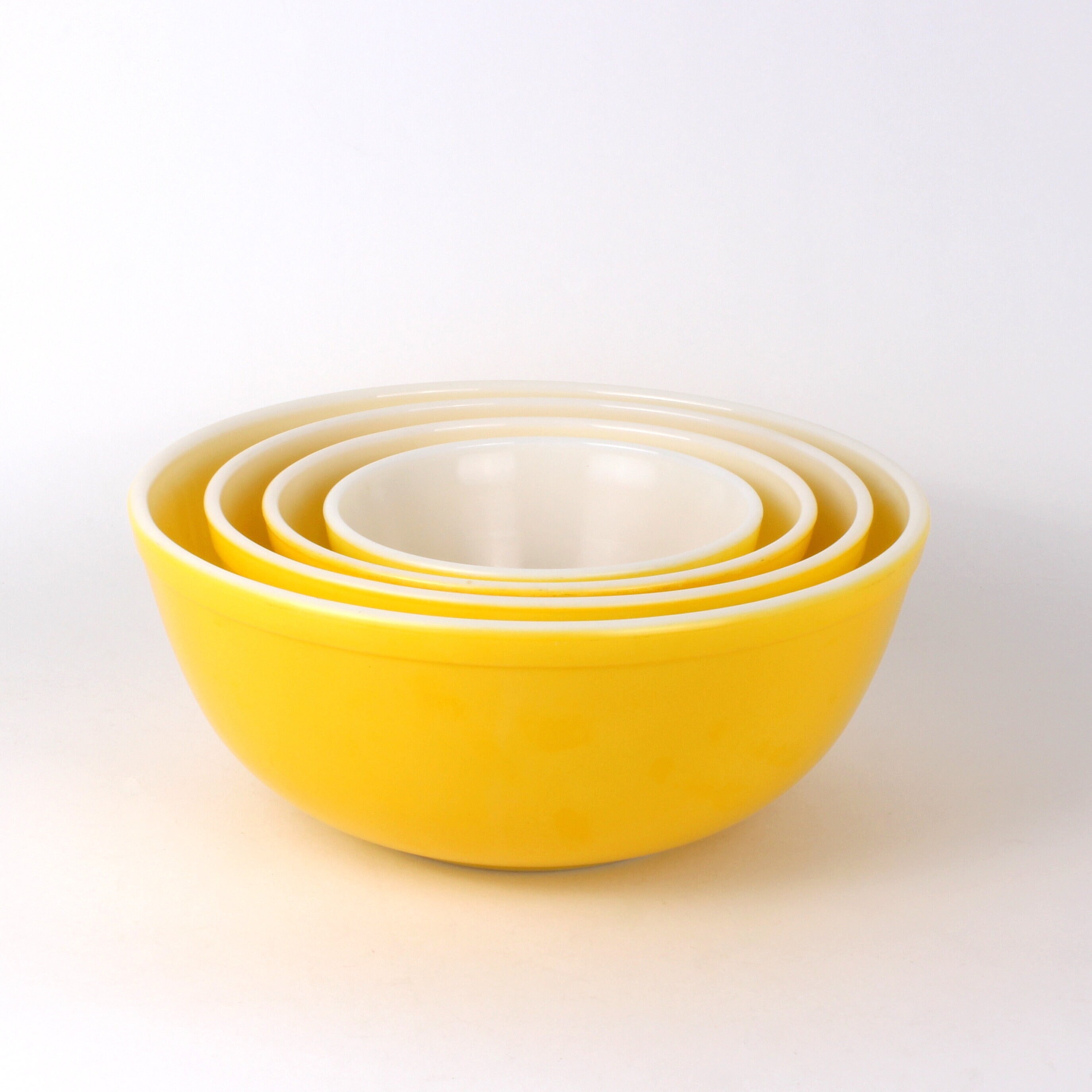 Pyrex Yellow 4pc Mixing Bowl Set - Etsy
