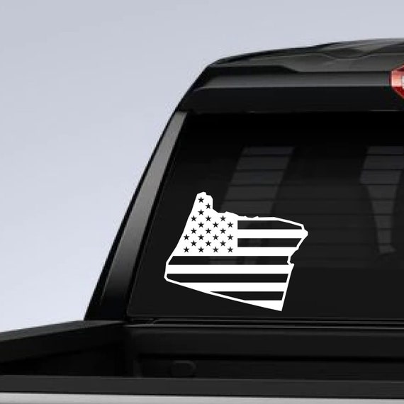Oregon American Flag Decal - Etsy