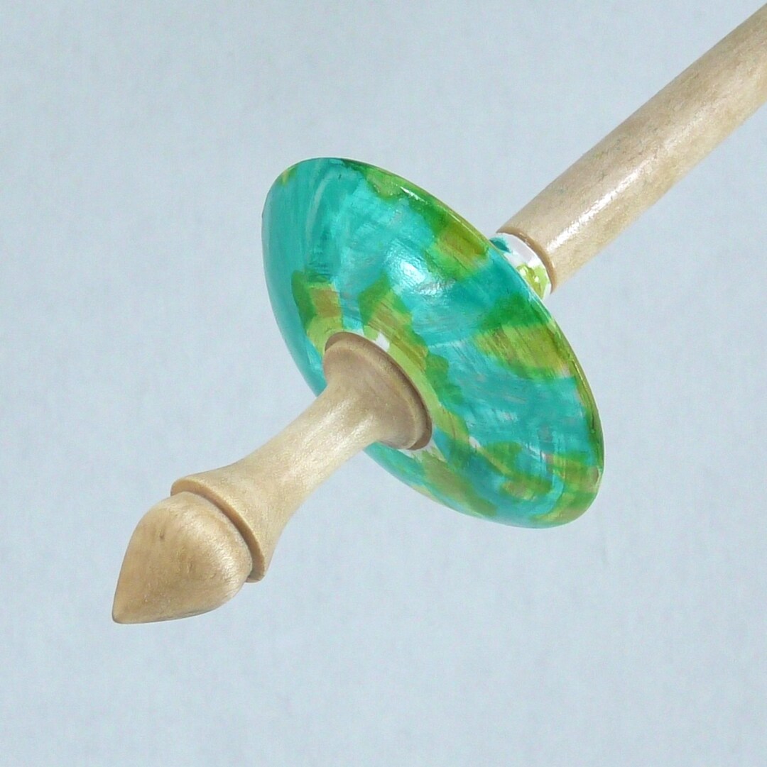 Natural Tip Tibetan Supported Spindle, Dyed Figured Maple, Yarn ...