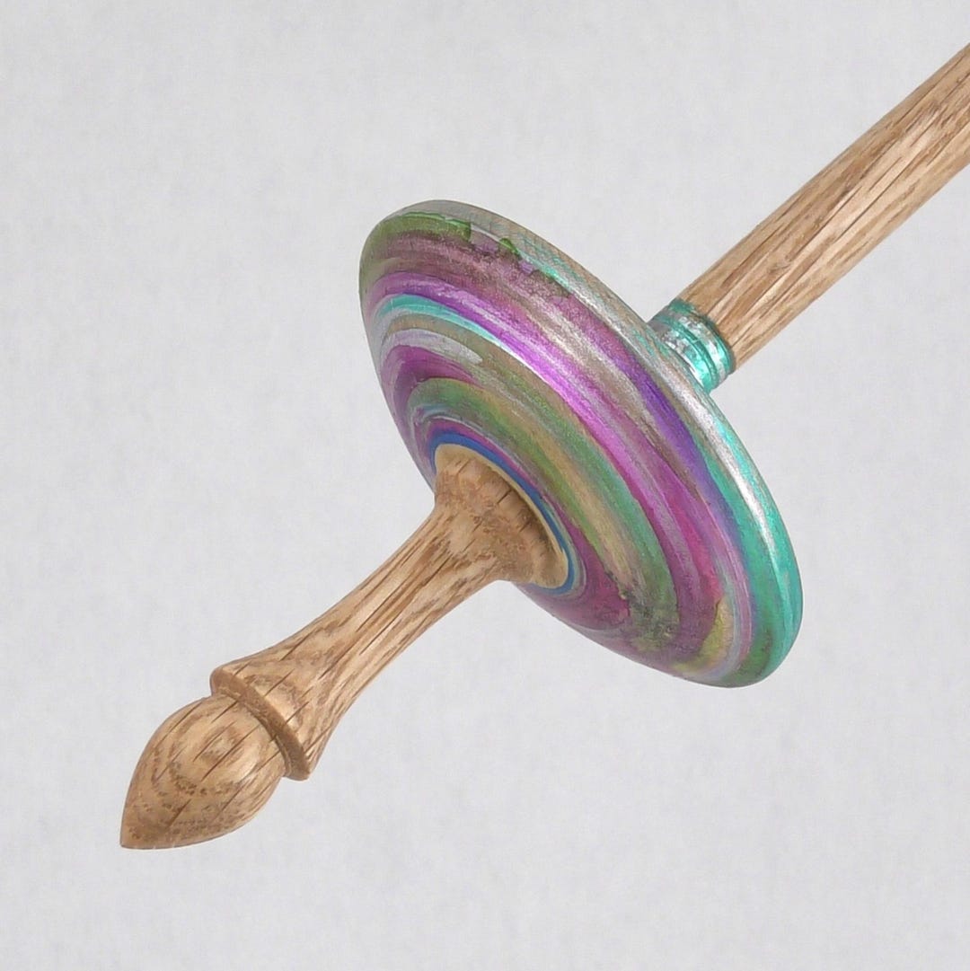 Natural Tip Tibetan Supported Spindle, Dyed Oak & Sugar Maple, Yarn ...