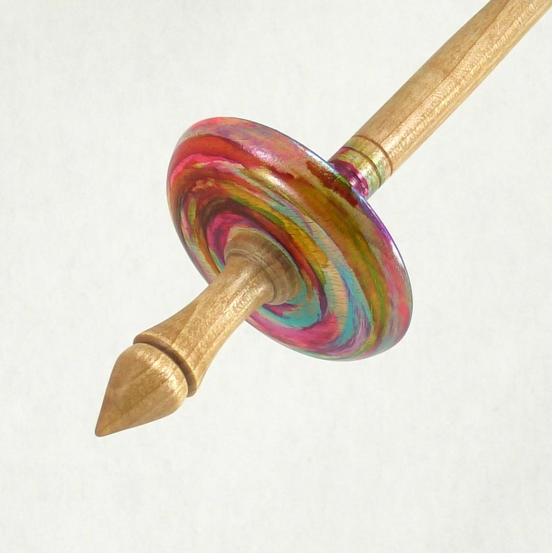 Natural Tip Tibetan Supported Spindle, Dyed Oak, Yarn Spindles, 26 ...