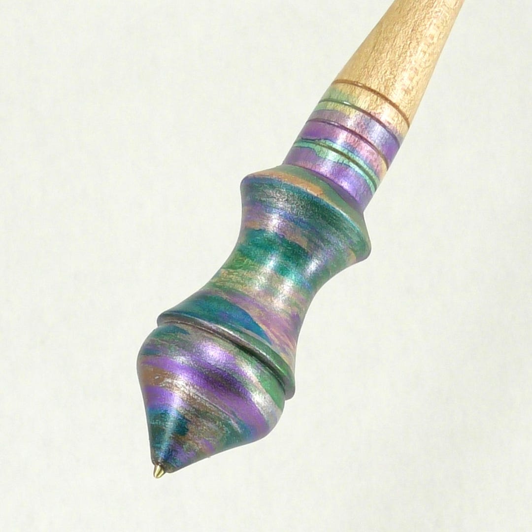 Brass Tipped Russian Support Spindle, Dyed Sugar Maple, Yarn Spindles ...