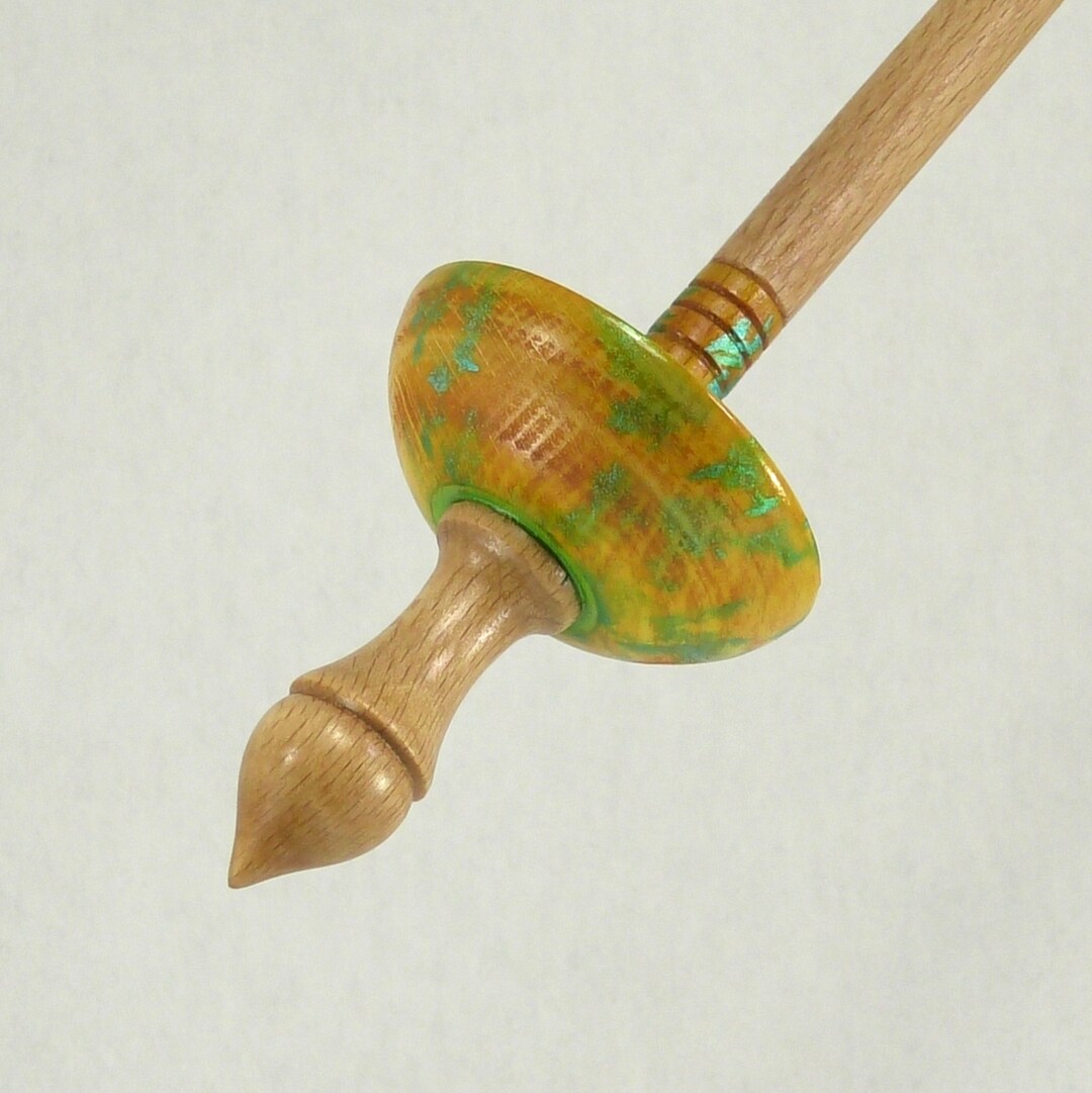 Natural Tip Tibetan Supported Spindle, Dyed Beech, Yarn Spindles, 34 ...