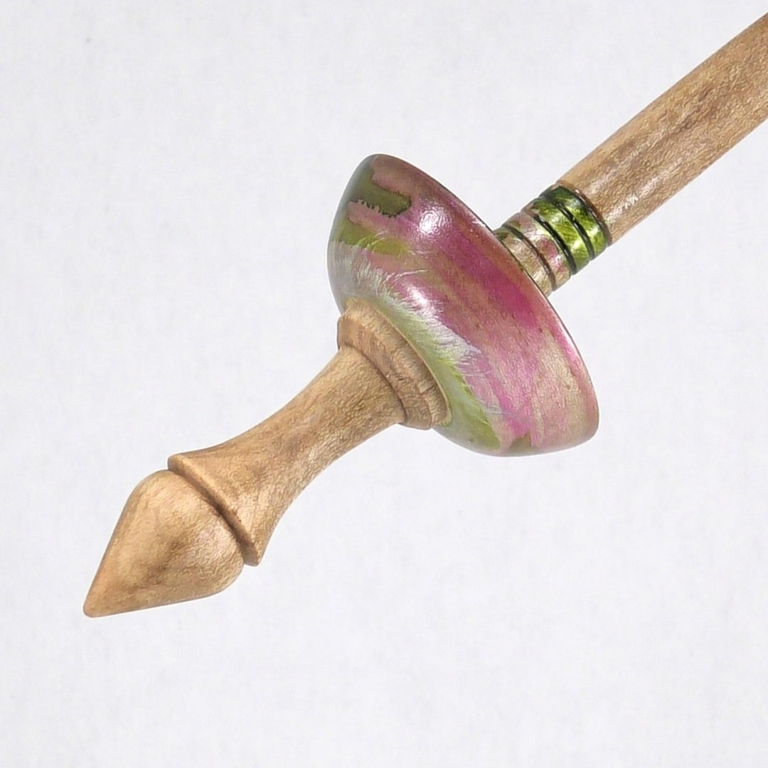 Natural Tip Tibetan Supported Spindle, Dyed Sugar Maple, Yarn Spindles ...