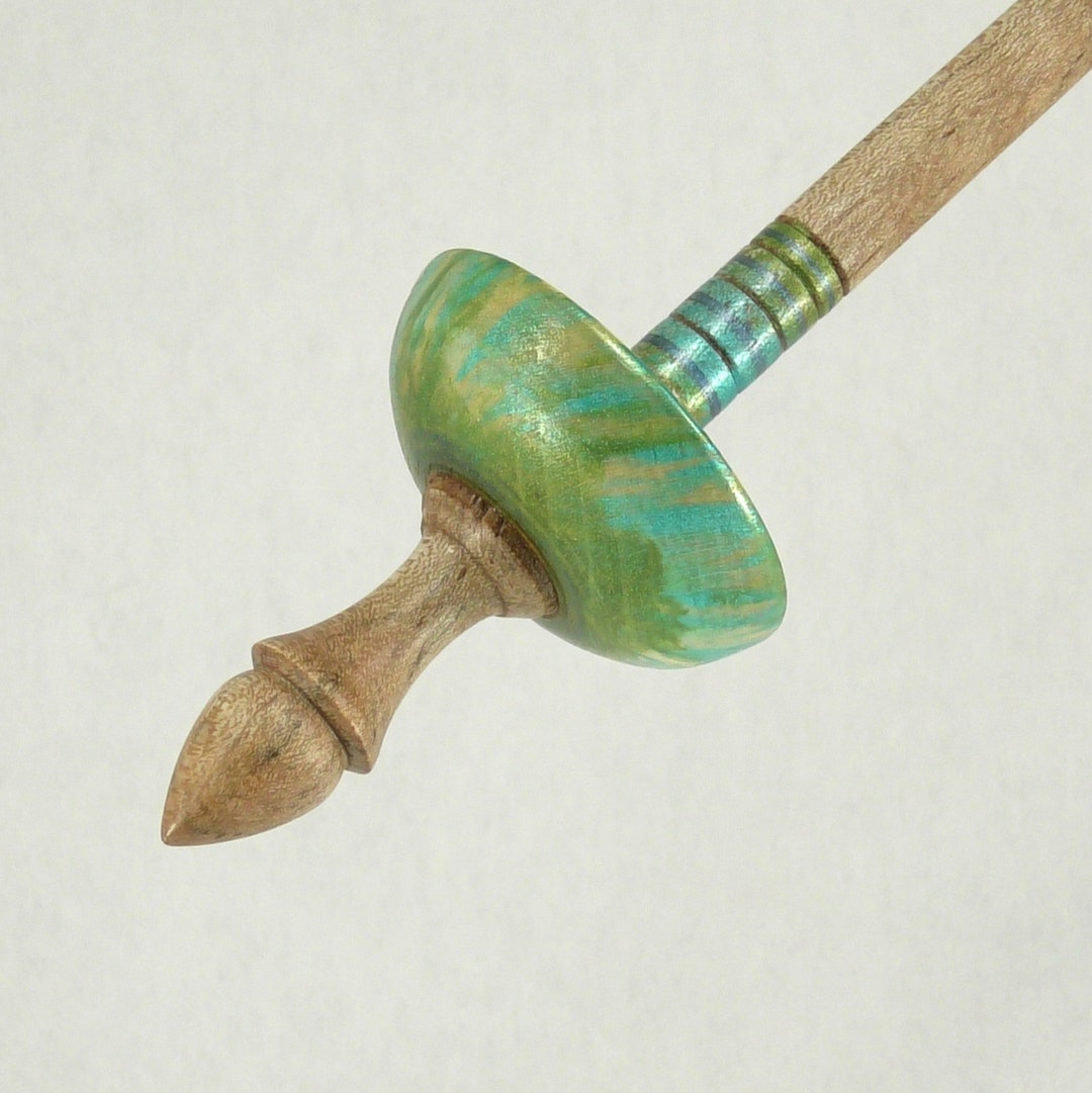 Natural Tip Tibetan Supported Spindle, Dyed Sugar Maple, Yarn Spindles ...
