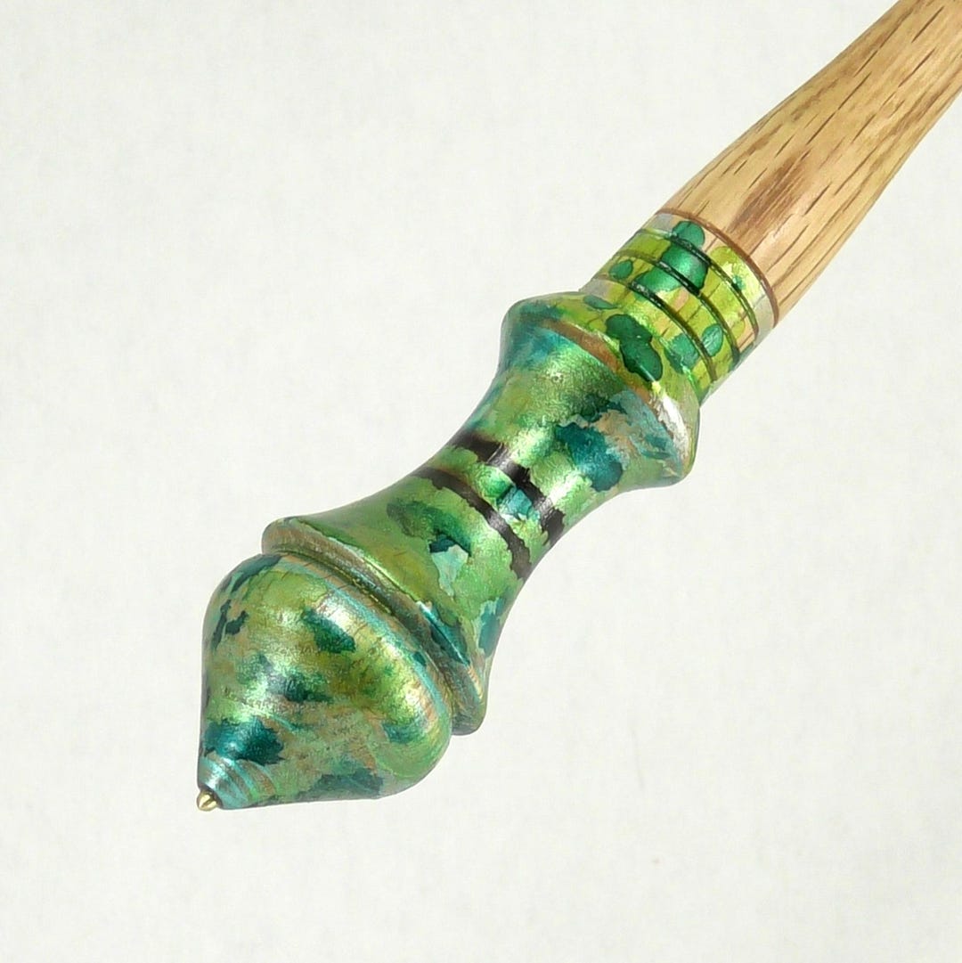 Brass Tipped Russian Support Spindle, Dyed Oak, Yarn Spindles, 32 Grams ...