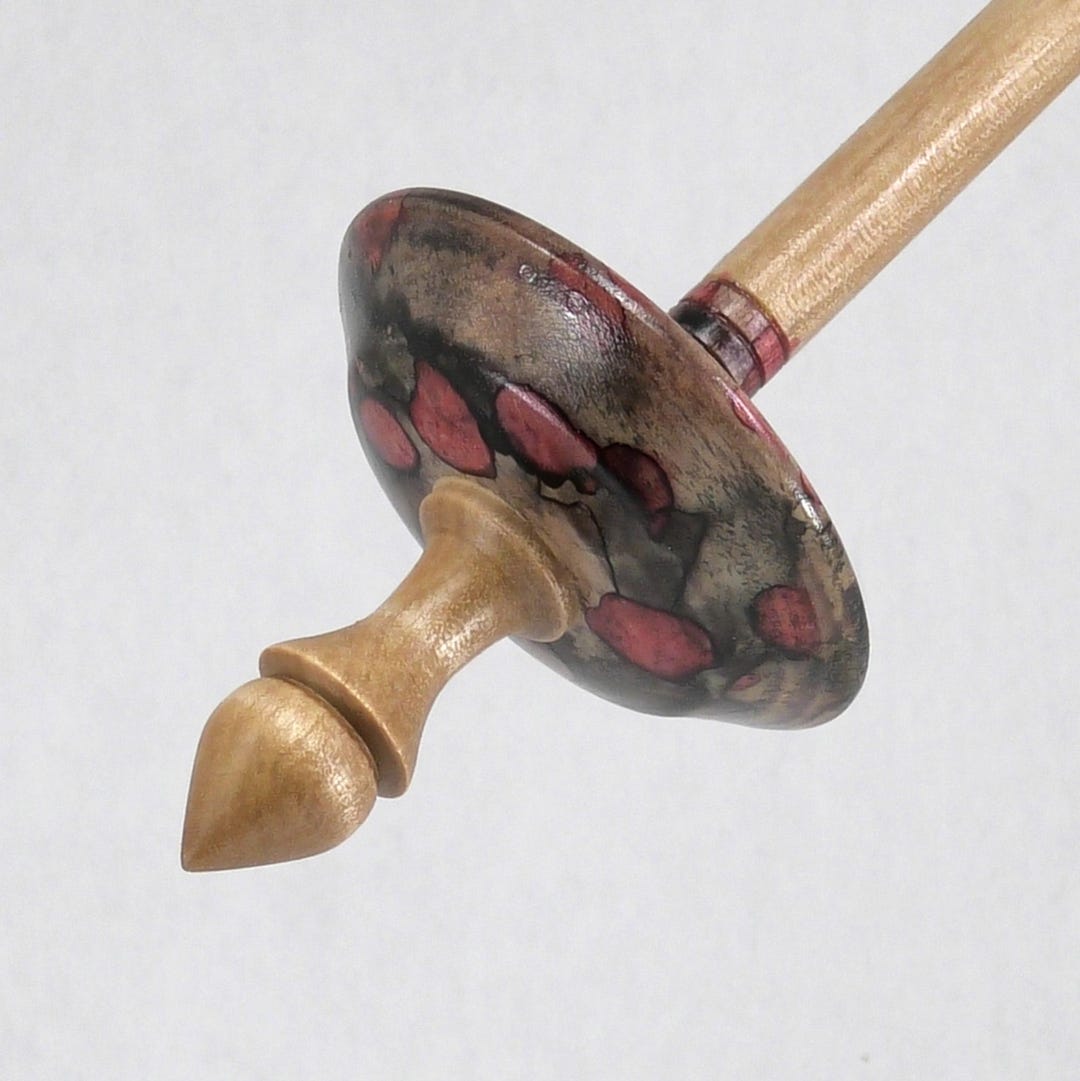 Natural Tip Tibetan Supported Spindle, Dyed Sugar Maple, Yarn Spindles ...