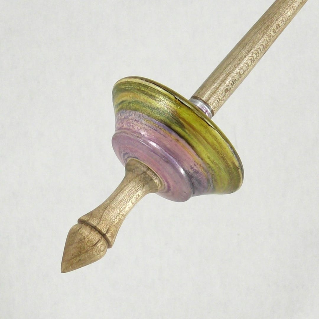 Natural Tip Tibetan Supported Spindle, Dyed Sugar Maple, Yarn Spindles ...