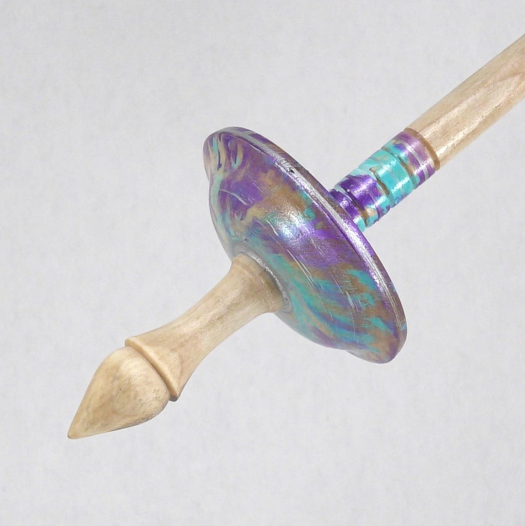 Natural Tip Tibetan Supported Spindle, Dyed Figured Maple, Yarn ...