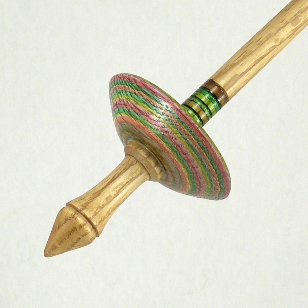 Natural Tip Tibetan Supported Spindle, Dyed Oak, Yarn Spindles, 28 ...