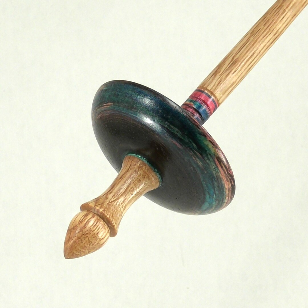 Natural Tip Tibetan Supported Spindle, Dyed Oak, Yarn Spindles, 32 ...